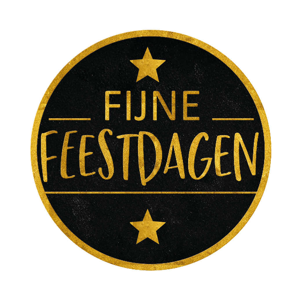 EF STICKER FIJNE FEESTDAGEN ZWART/GOUD D50MM 500ST - EuroFresh
